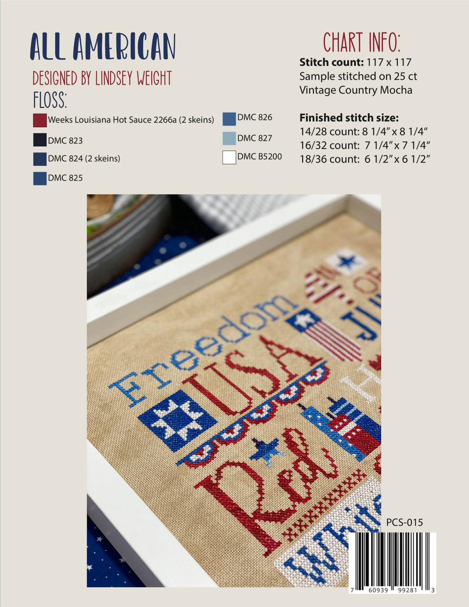 All American Cross Stitch Pattern by Lindsey Weight of Primrose Cottag ...