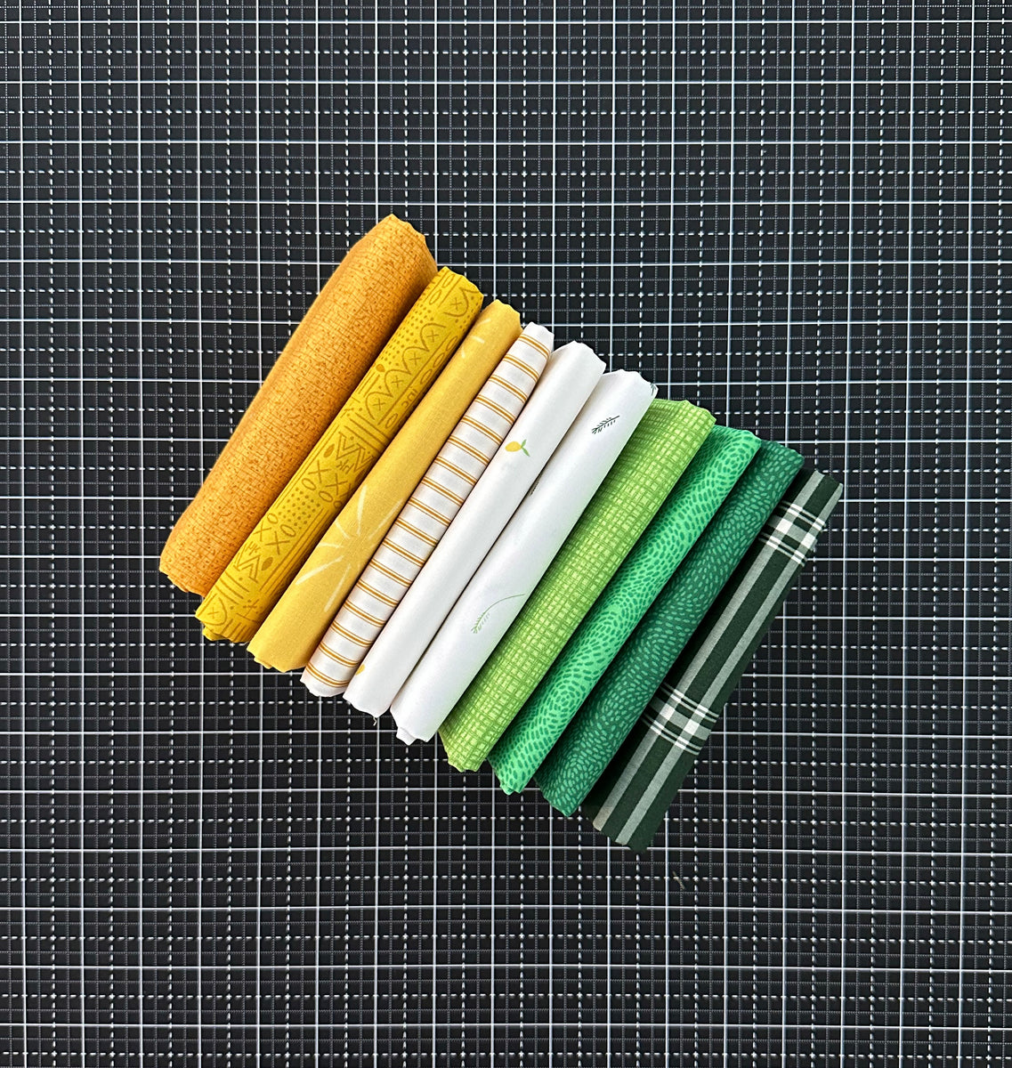 Lemon Lime Green and Yellow Stash Building Fat Quarter Bundle Custom C ...