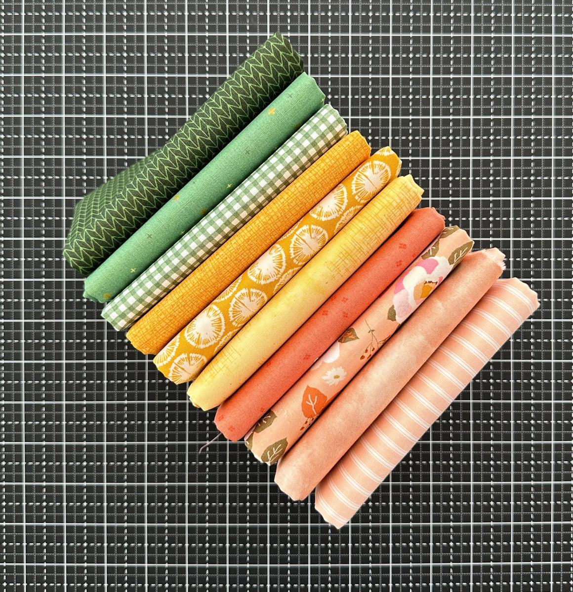 Sprig Green, Yellow and Peach Fat Quarter Bundle Custom Curated by Sew ...