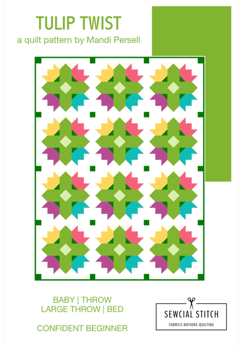 Purple Tulip Twist Quilt Kit by Sewcial Stitch 4 size options