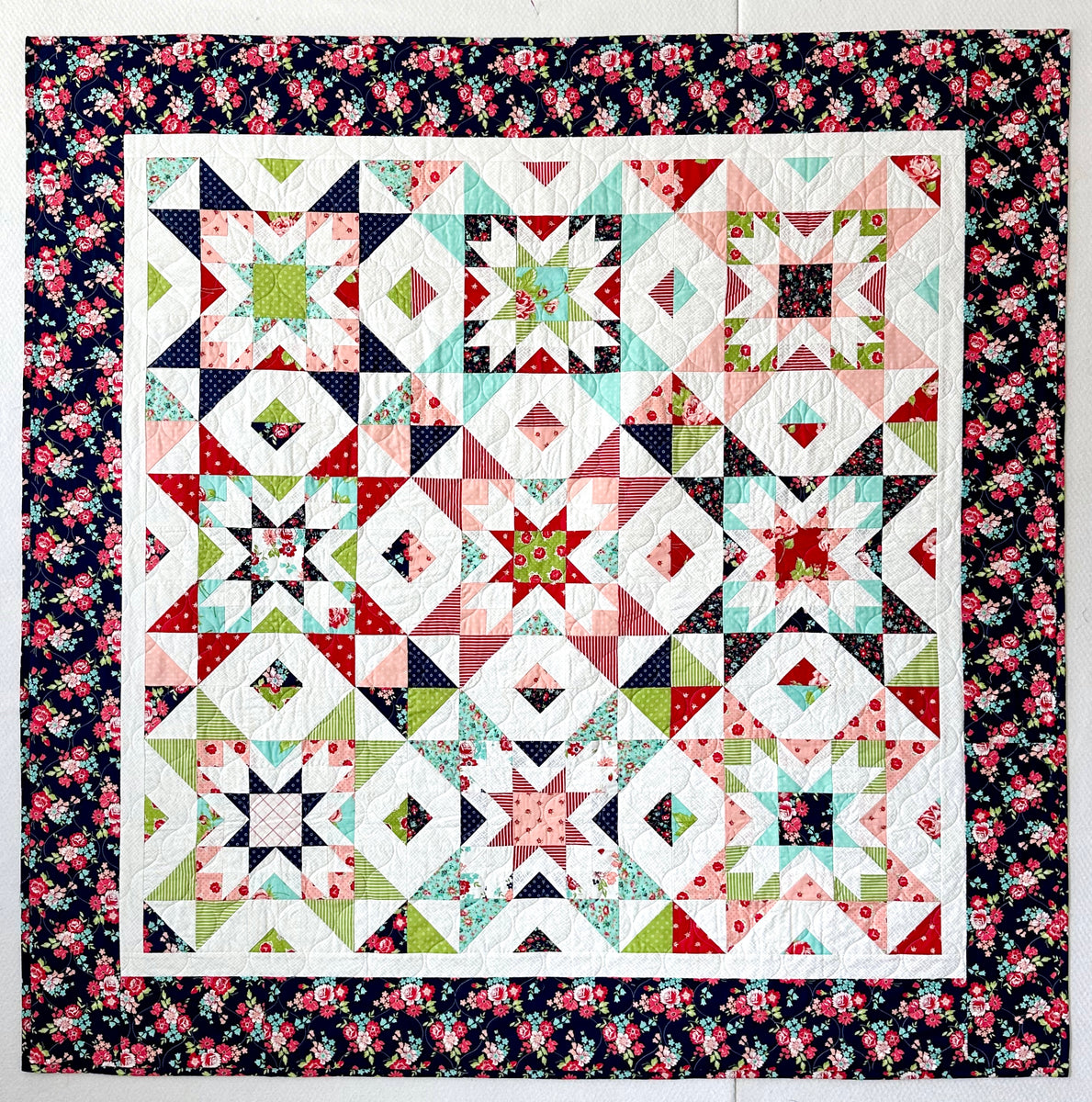 Bonnie and Camille Nesting Stars Finished Quilt 62" x 62" – Sewcial Stitch